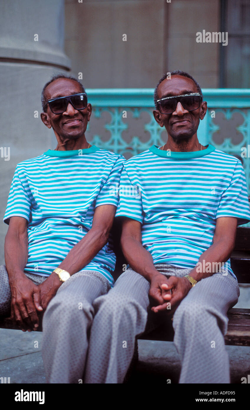 77 year old identical African American twins Stock Photo - Alamy