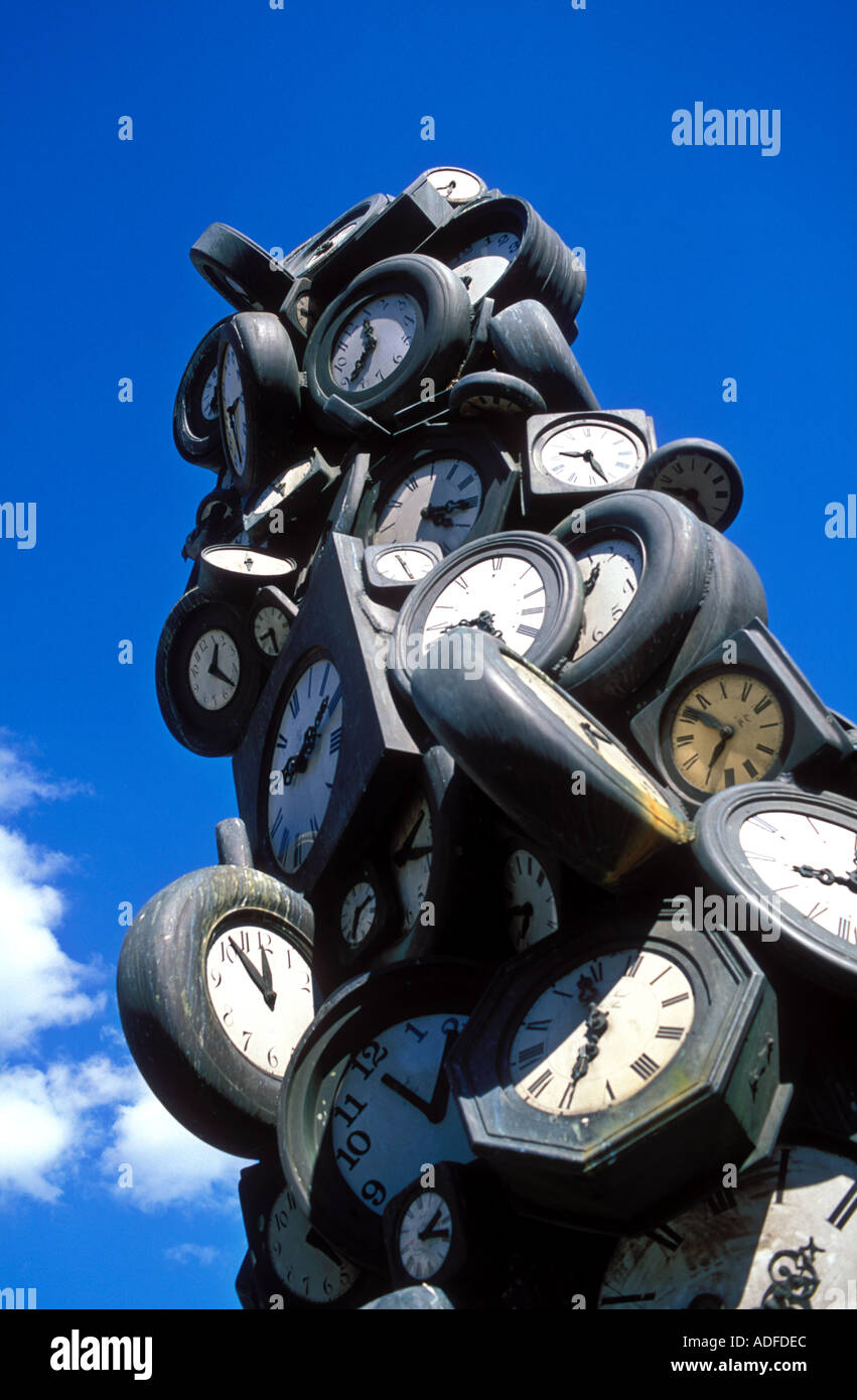 France Paris Sculpture of clocks Stock Photo - Alamy