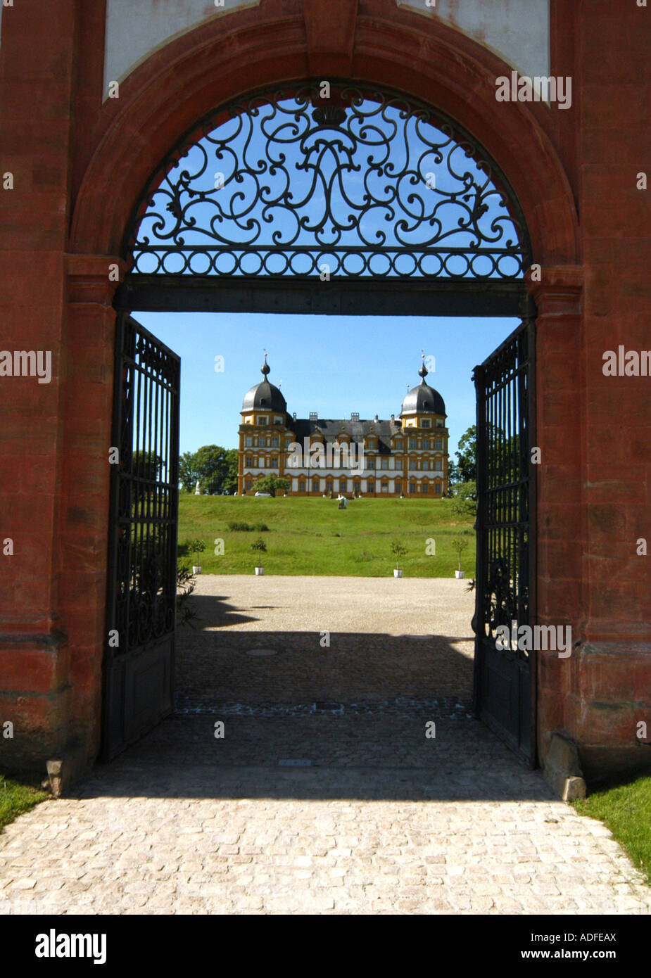 Entrance to Schloss Seehof Palace, Bamberg, Bavaria, Germany Stock ...