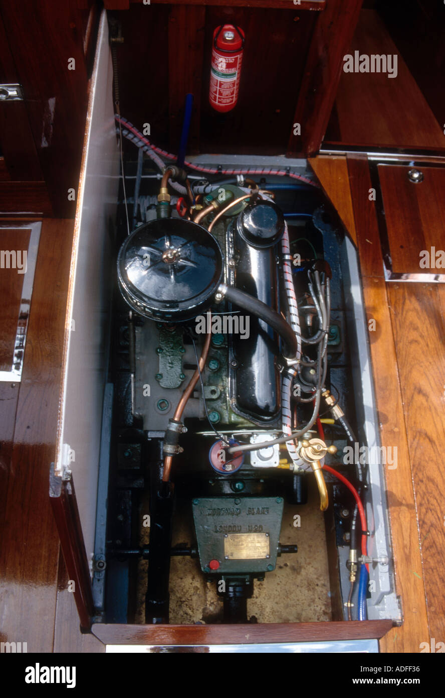 A 1200cc Ford Watermota aboard the restored 1958 20 foot Bates Star ...