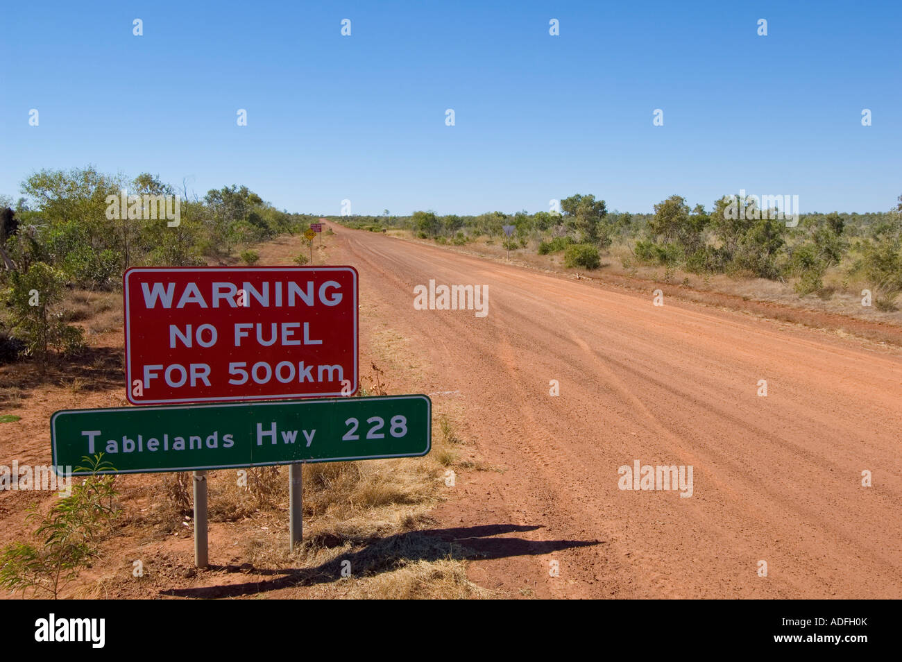 No fuel for 500km sign at western end of Barkley Stock Route Northern ...