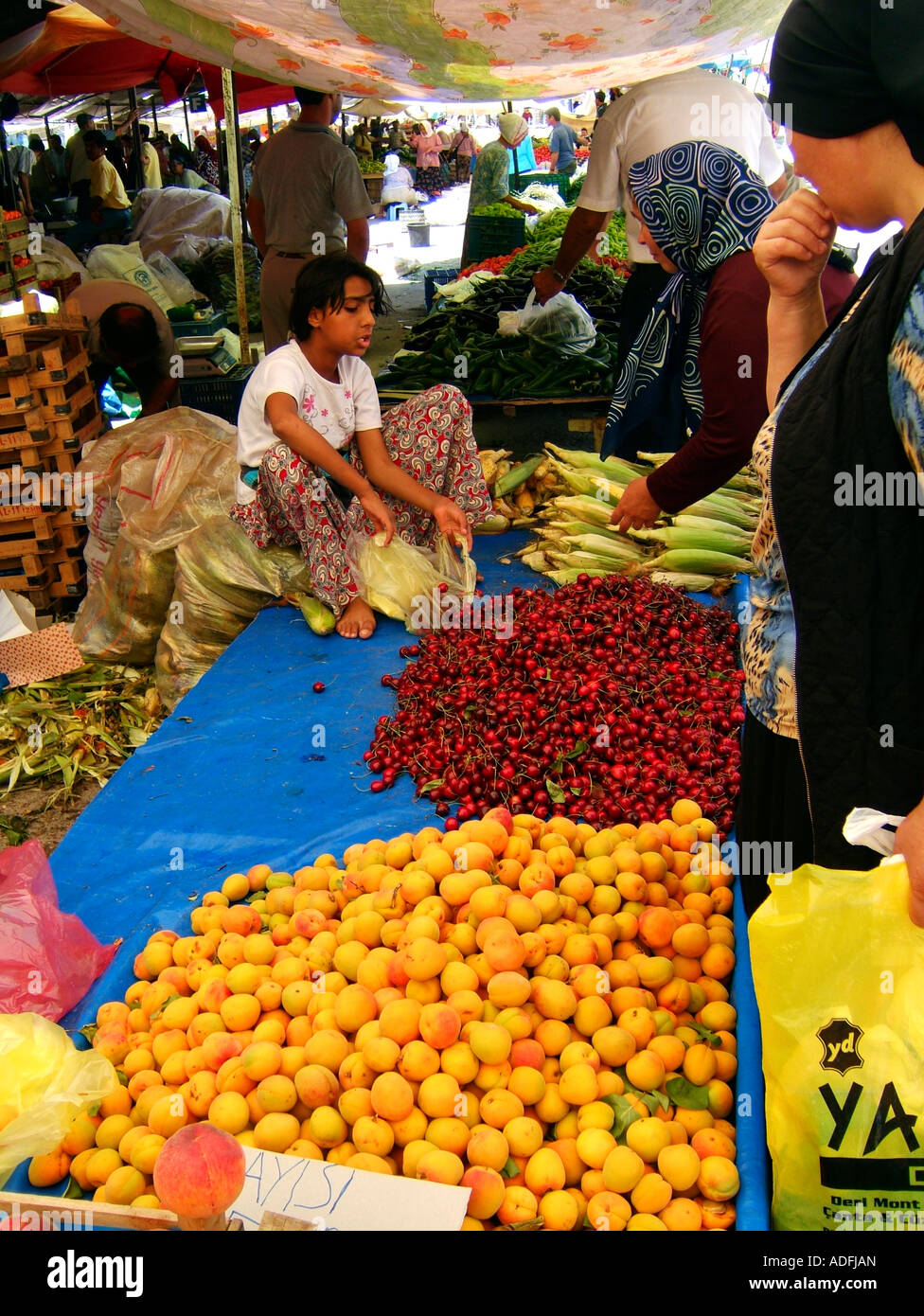 food market Bodrum Turkey Stock Photo - Alamy