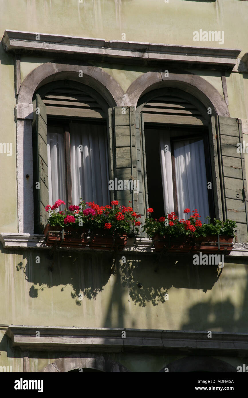 Window boxes Venice Italy Stock Photo - Alamy