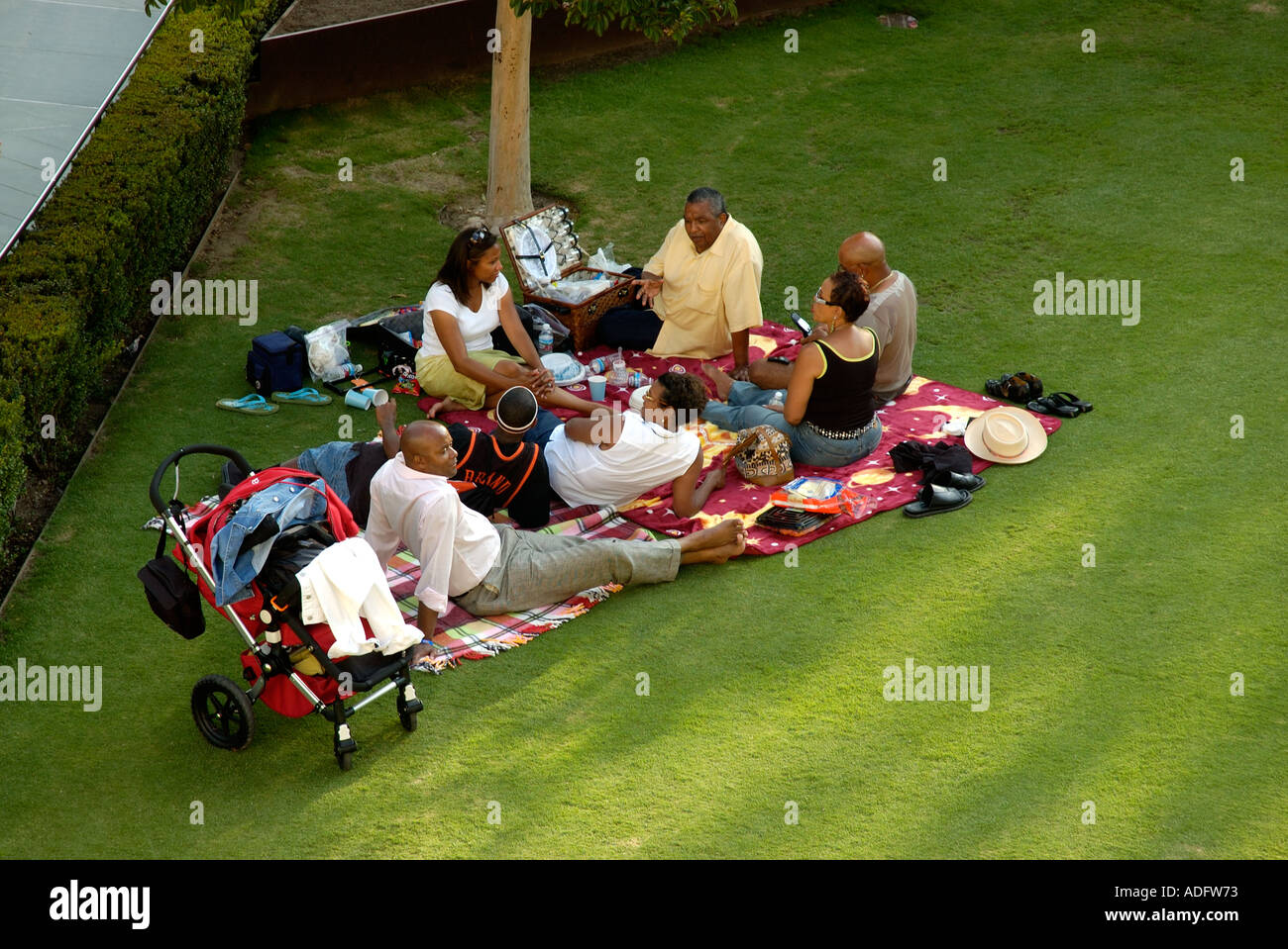 African American family having a picnic Stock Photo - Alamy