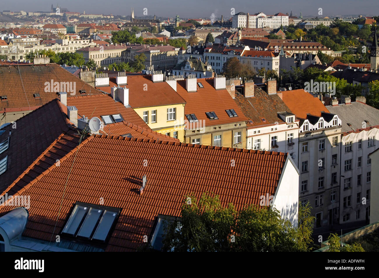 Prague rooftop view Czech Republic Stock Photo - Alamy