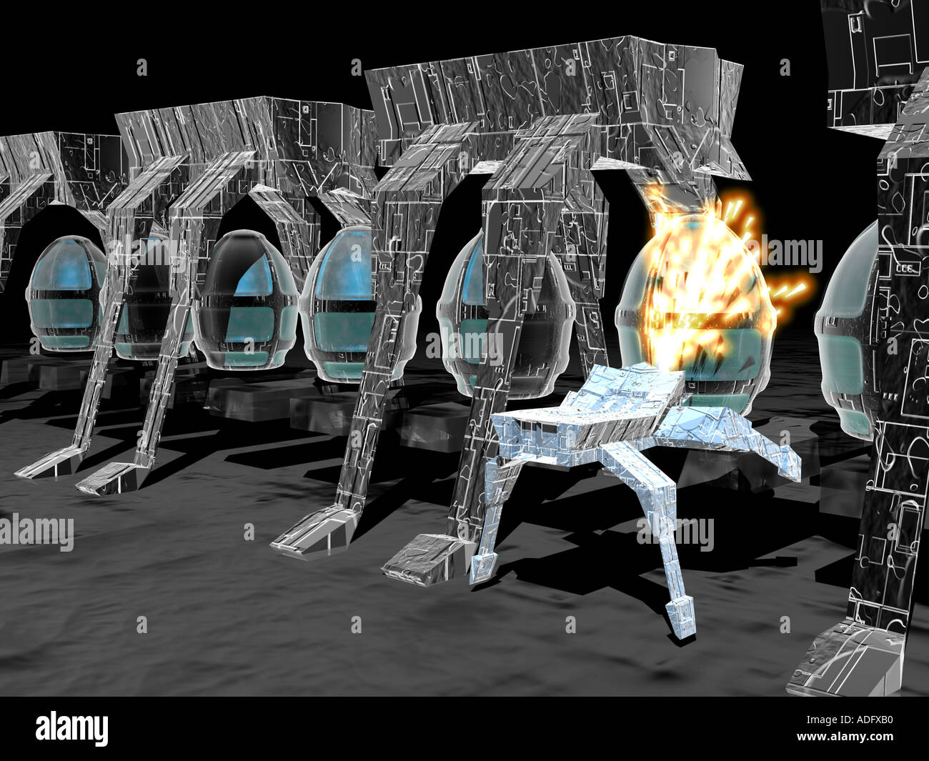 Nanobot factory assembler building microscopic hi-res stock photography ...