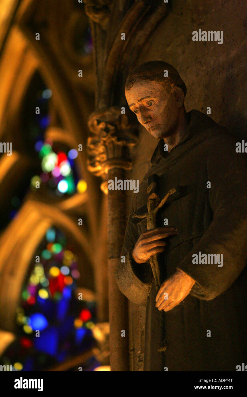 The statue of a saintly monk in an english catholic church Stock Photo ...