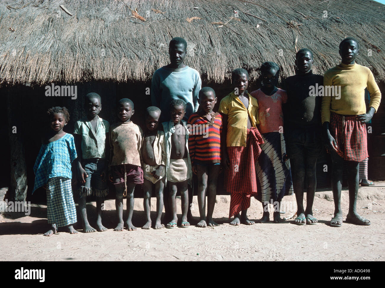 Large African family in village near Banjul The Gambia West Africa ...
