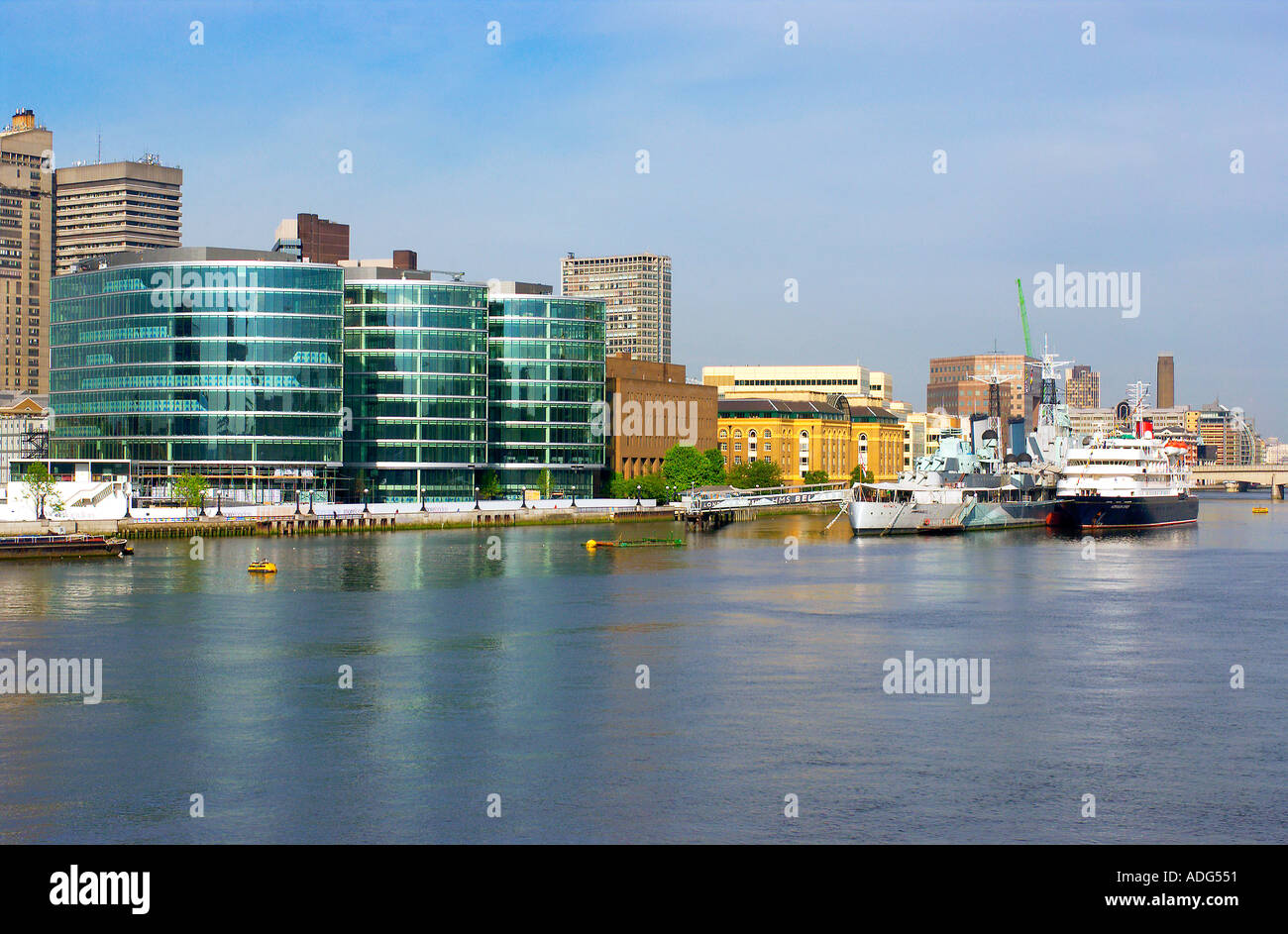 HMS Belfast New Building Construction Thames Waterfront London UK Stock ...