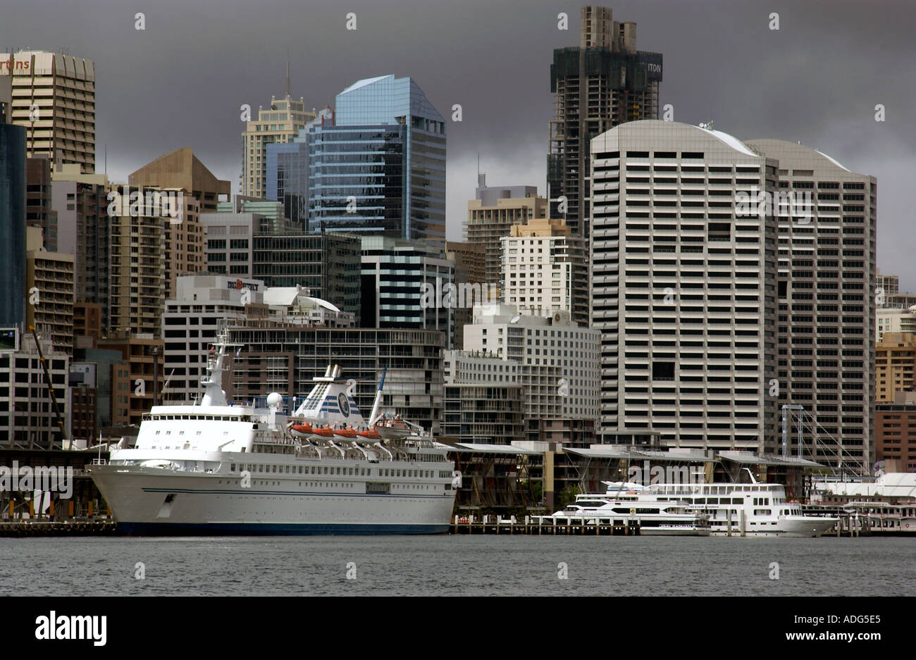 Cruise ship in Darling Harbour in Sydney Australia Stock Photo - Alamy