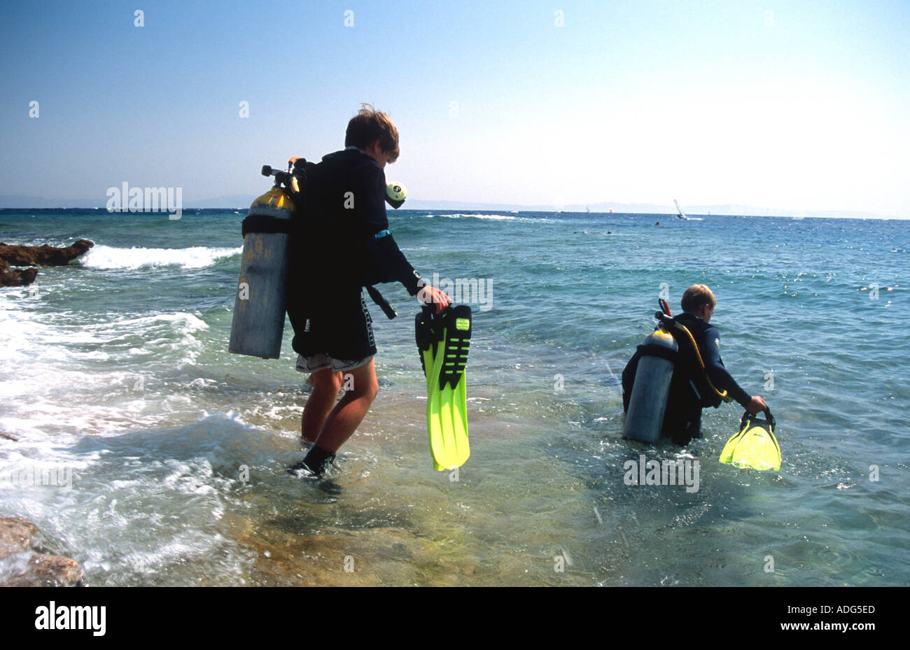 Two boys going scuba diving Junior Open Water Lighthouse Reef Dahab ...
