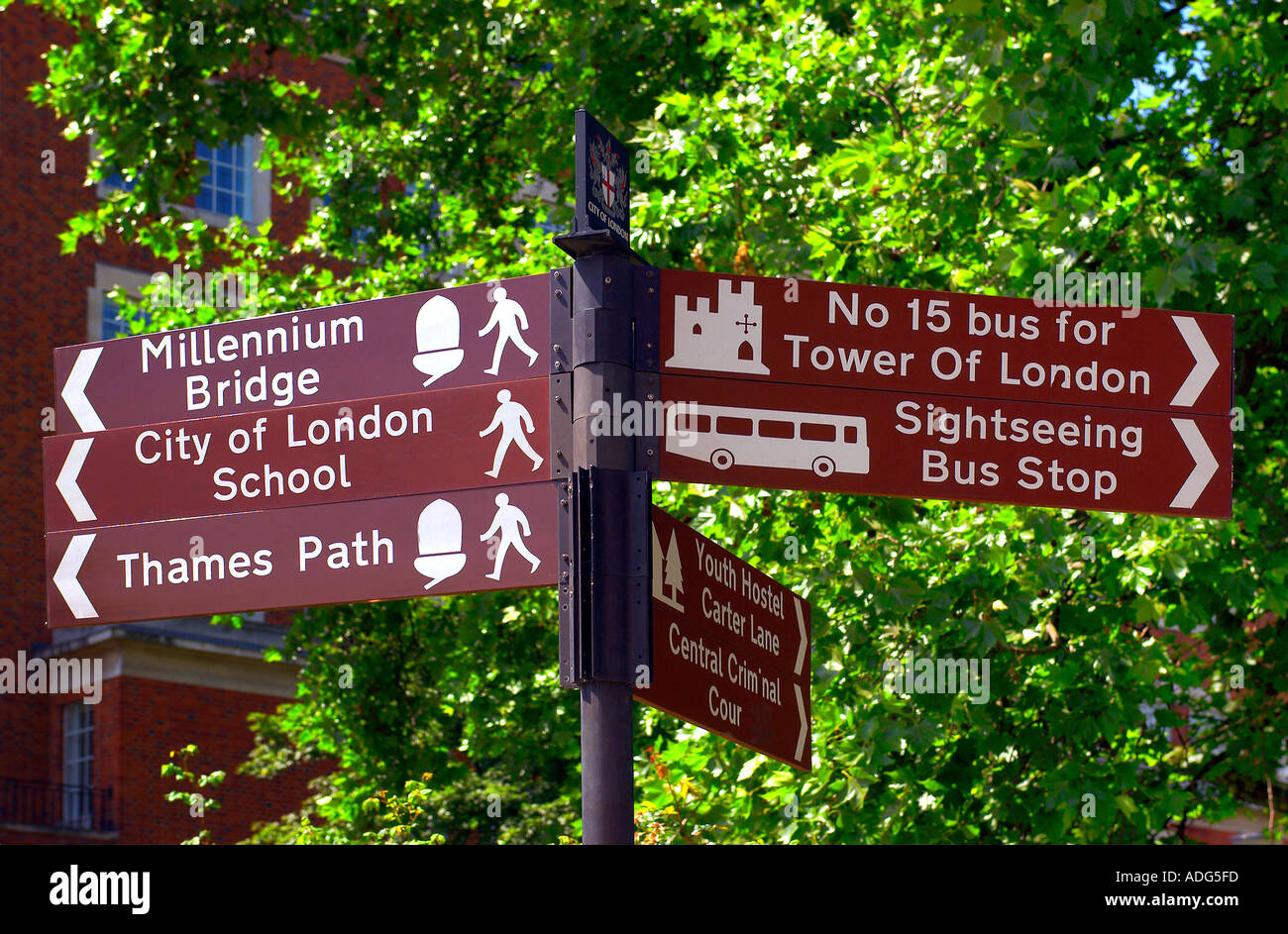 City of London Tourist signpost Stock Photo - Alamy