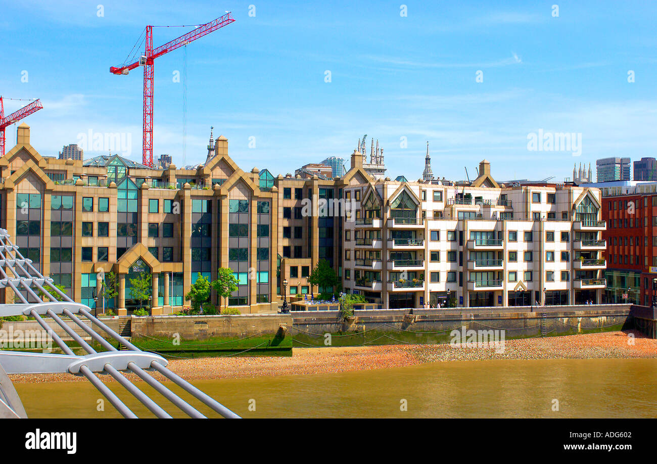 Thameside Development from the Millennium Bridge London UK Stock Photo ...