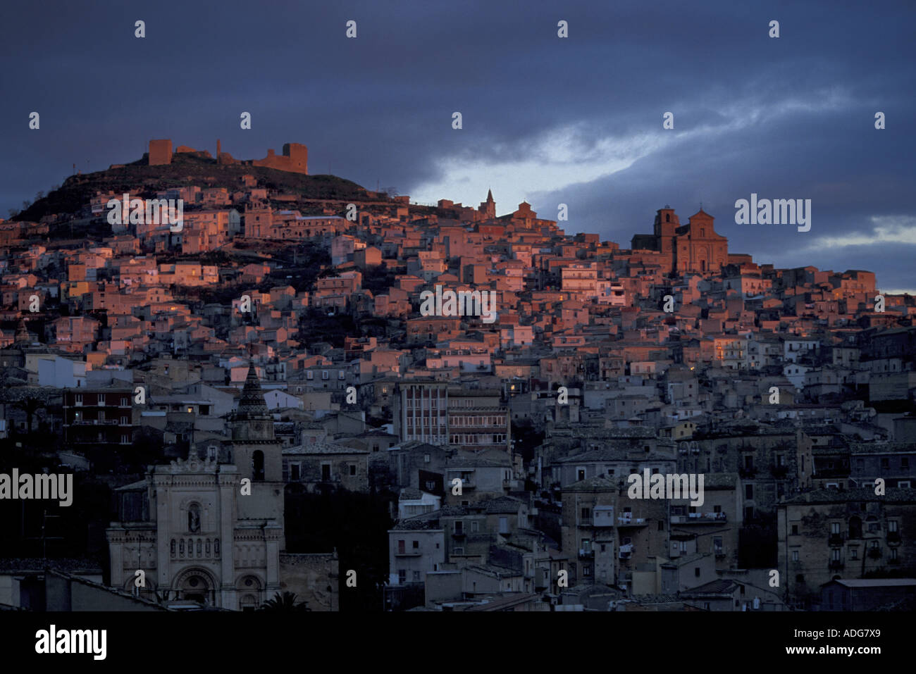 Cityscape Agira Sicily Italy Stock Photo - Alamy