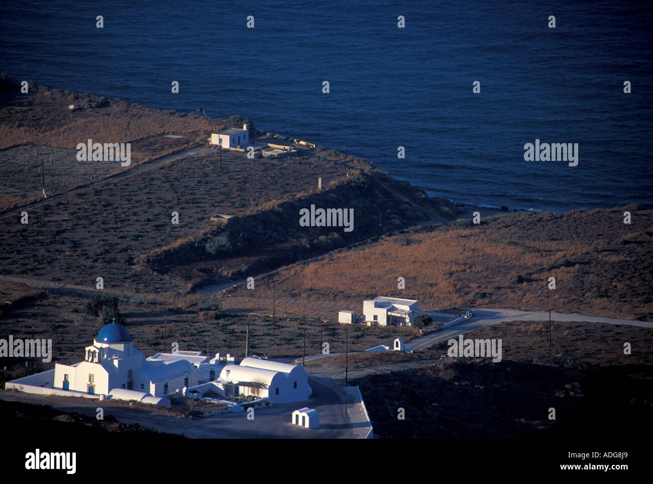 Foreshortening Analipsi monastery Santorini island Greece Europe Stock ...