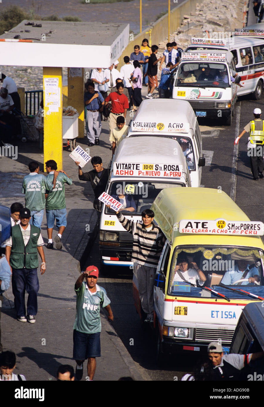 Commuter Buses Lima Peru Stock Photo - Alamy