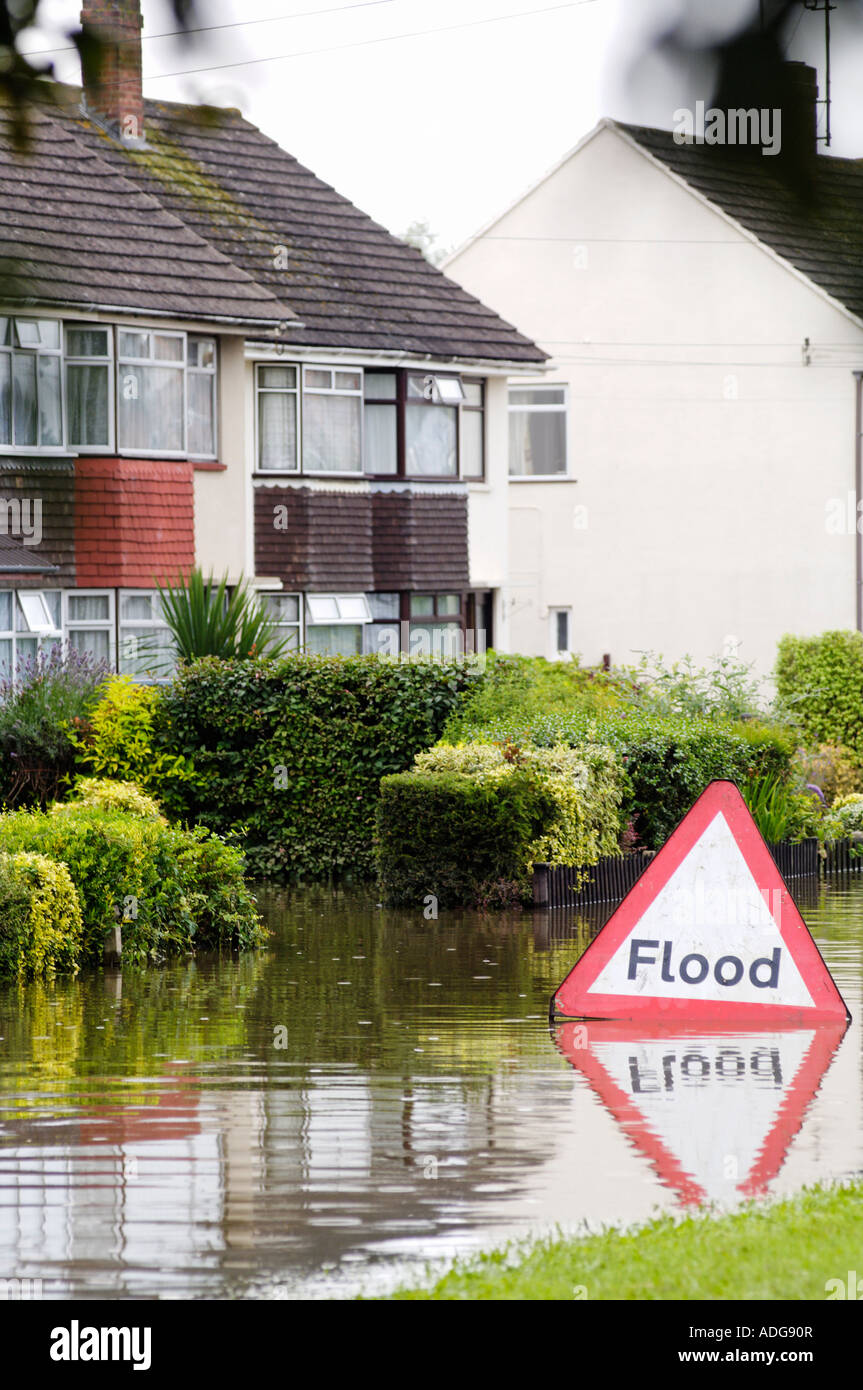 Flood water hit Tewkesbury UK after heavy rain in Summer 2007 Stock ...
