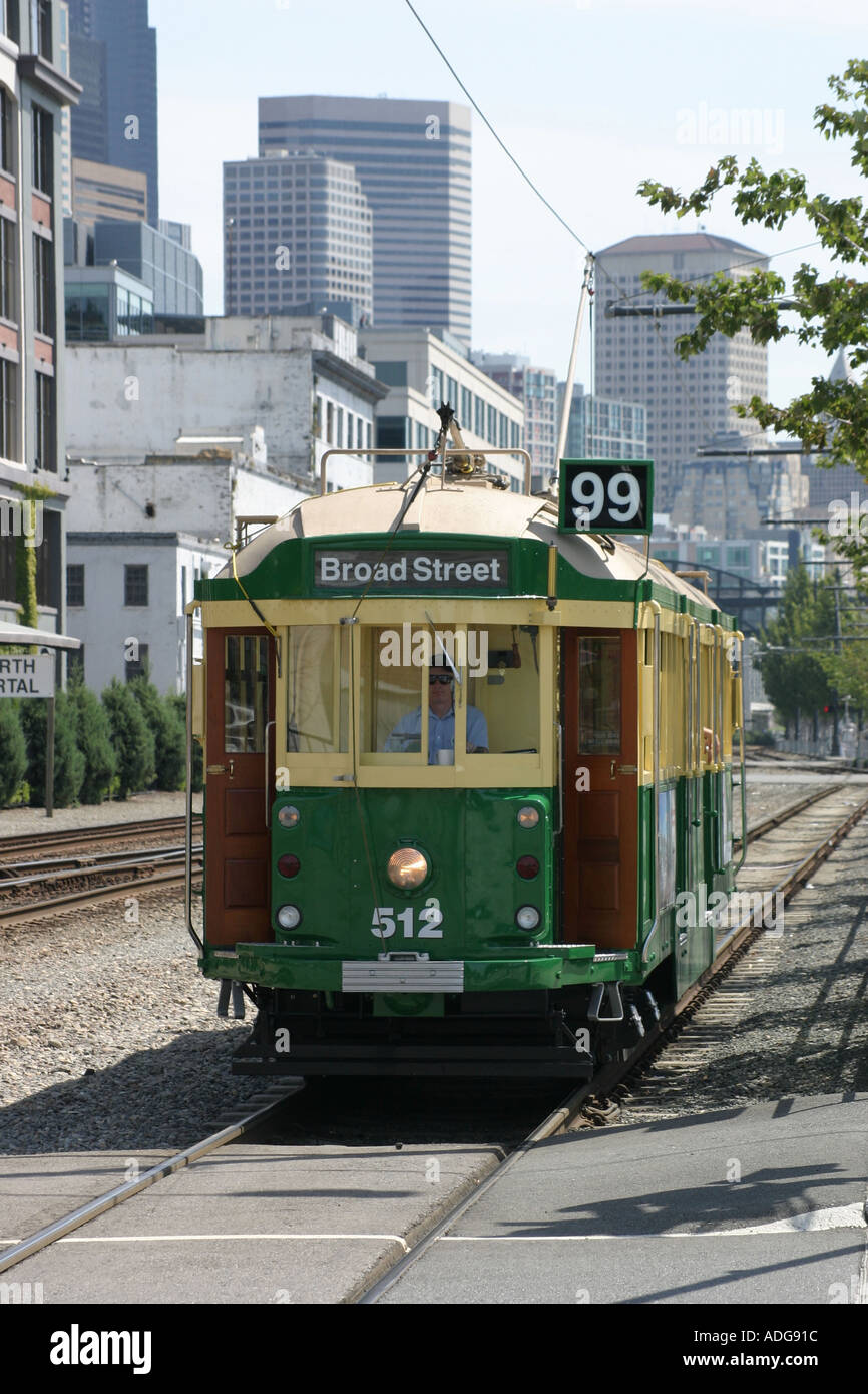 Restored electric trolley George Benson Waterfront Streetcar line ...