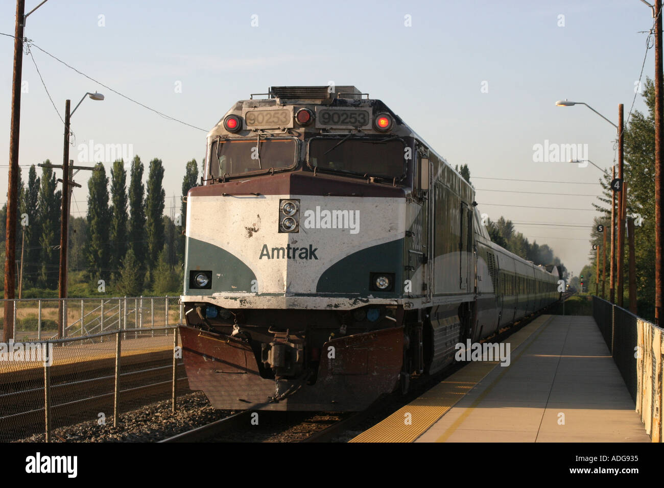 Amtrak Cascades Passenger Train at Tukwila WA Stock Photo - Alamy