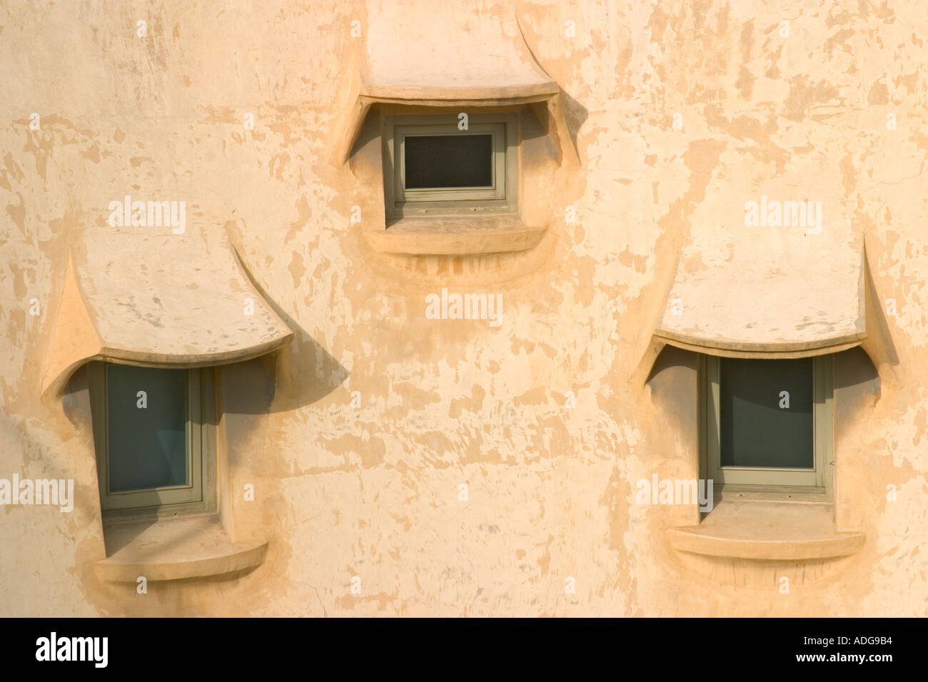 Barcelona Spain Windows at Casa Mila aka La Pedrera Architect Antoni ...