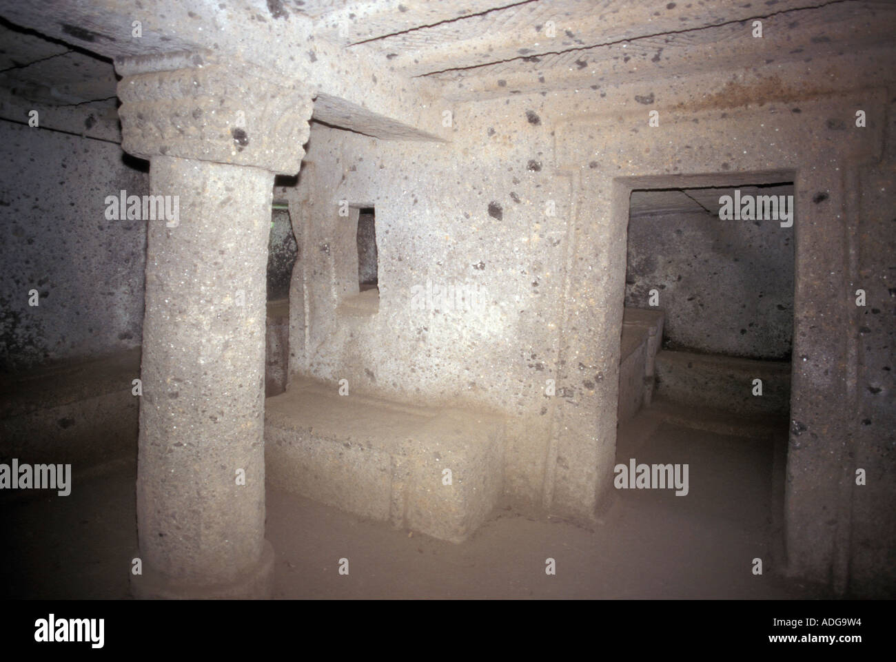 Interior of a tumulus Banditaccia necropolis Cerveteri Lazio Italy ...