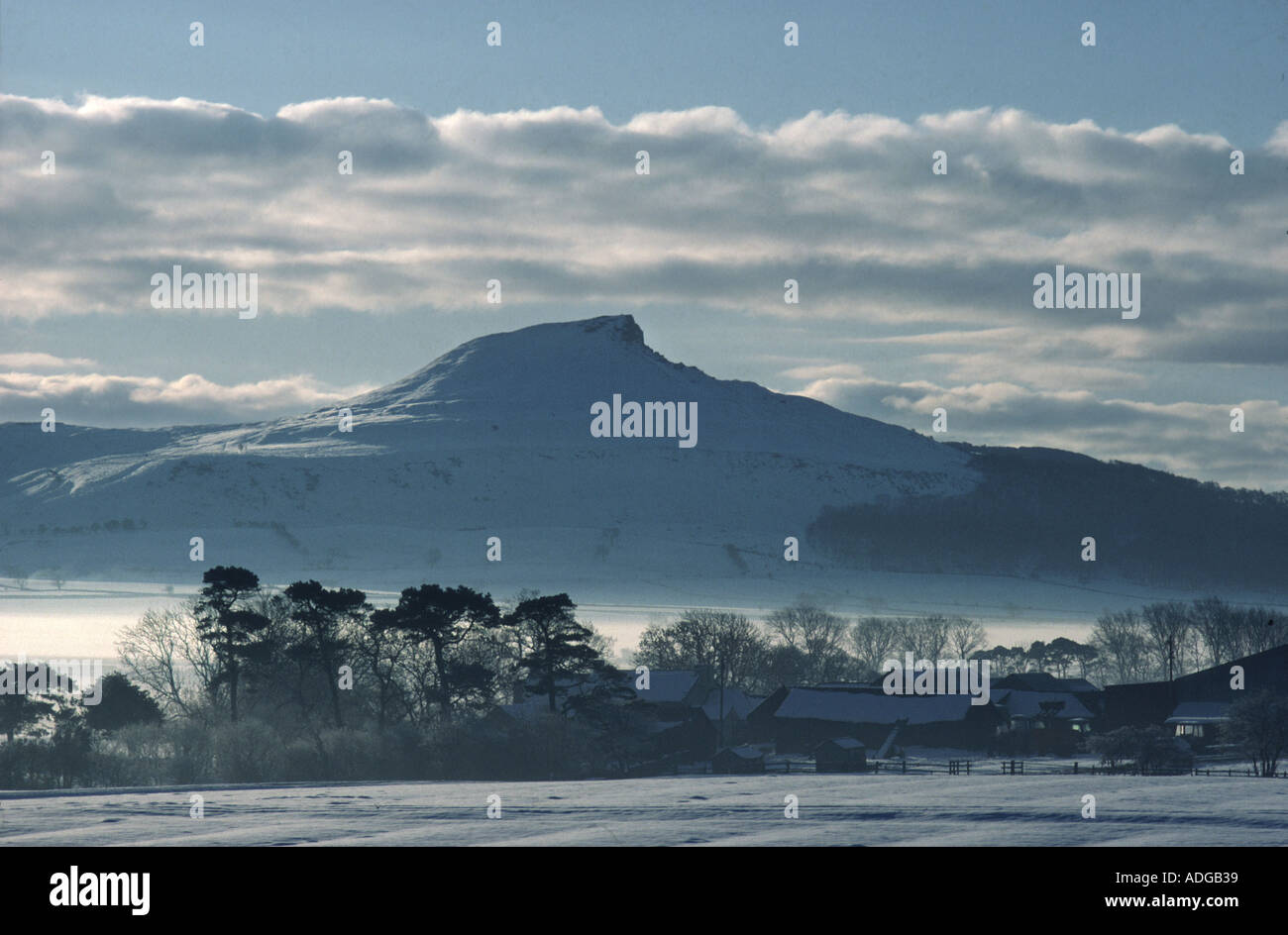 Roseberry Topping snow covered near Guisborough North Yorkshire Stock ...