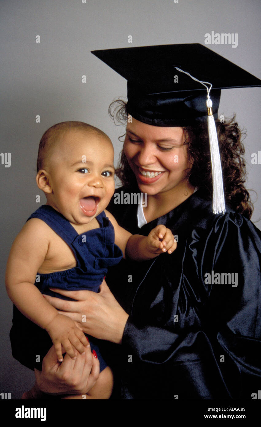Teen mom Baby Graduate Stock Photo - Alamy