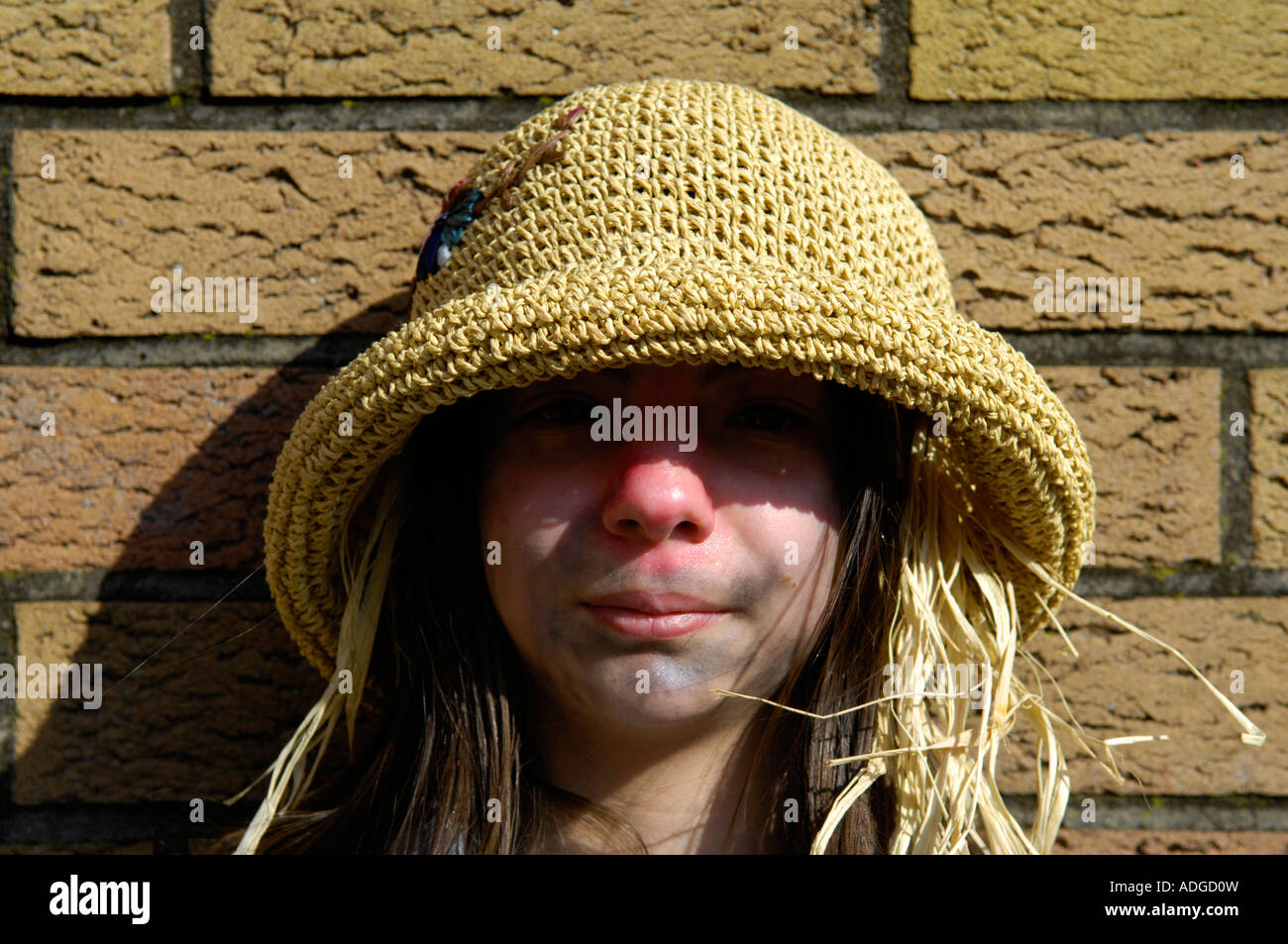 female scarecrow girl portrait Stock Photo - Alamy