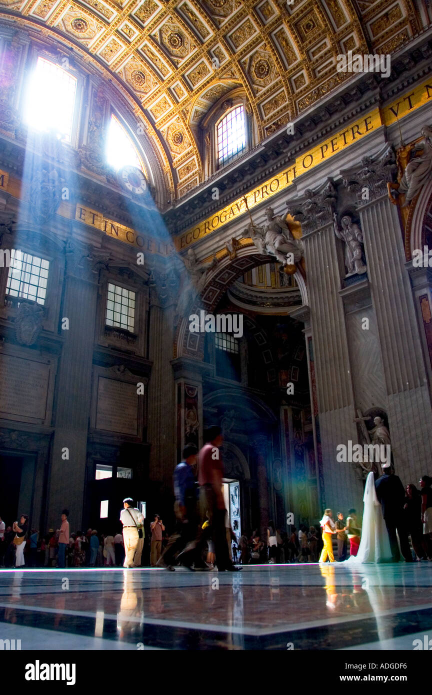 Interior of the Vatican with sun beams Stock Photo - Alamy