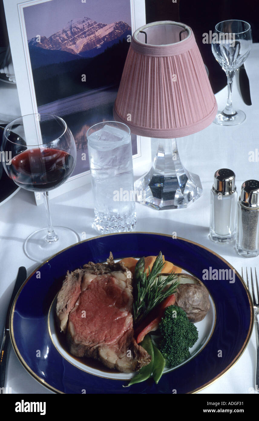 Steak meal at the Châteaux Lake Louise Hotel ,Banff ,British Columbia ...