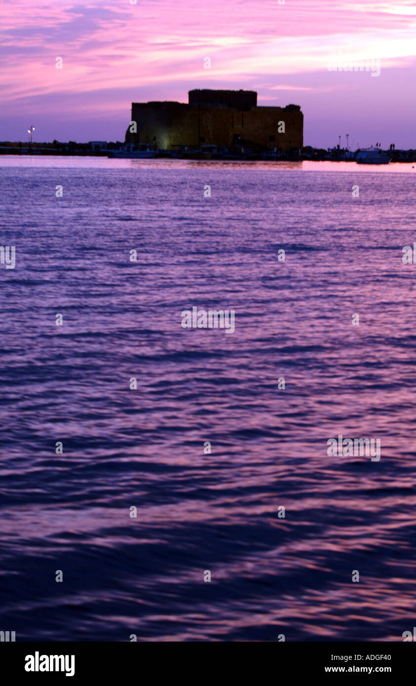 Paphos harbour at night hi-res stock photography and images - Alamy