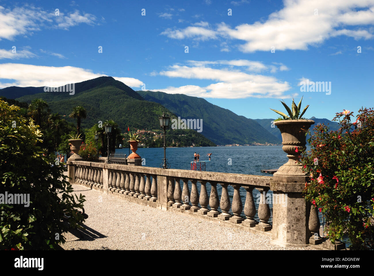 View of Lake Como from the garden of the Grand Hotel Villa Serbelloni ...