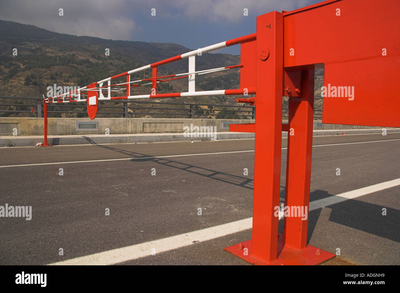 europe spain red barrier Stock Photo - Alamy