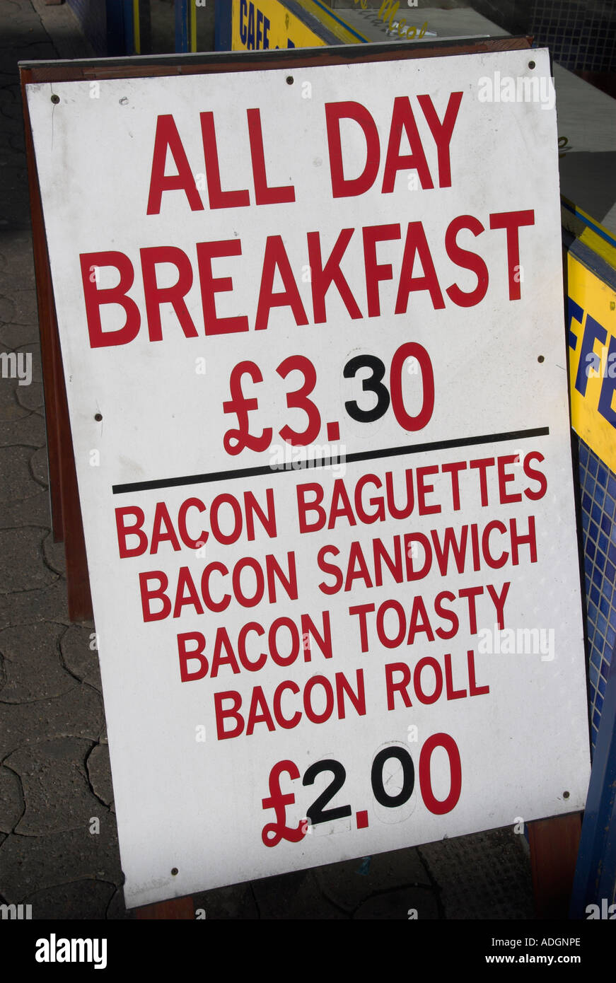 cafeteria food cafe signboard Stock Photo - Alamy