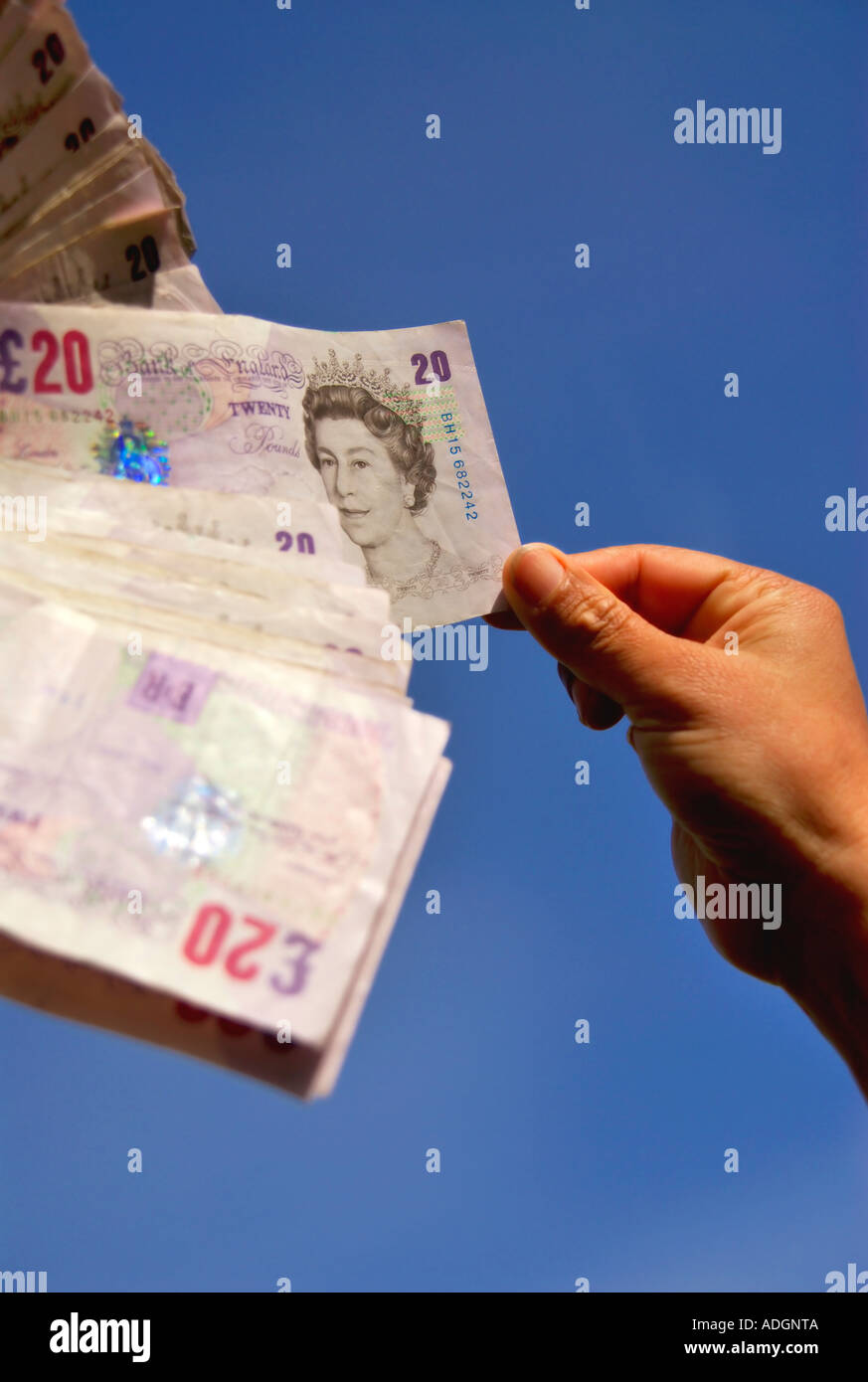 europe uk england money fan Stock Photo - Alamy