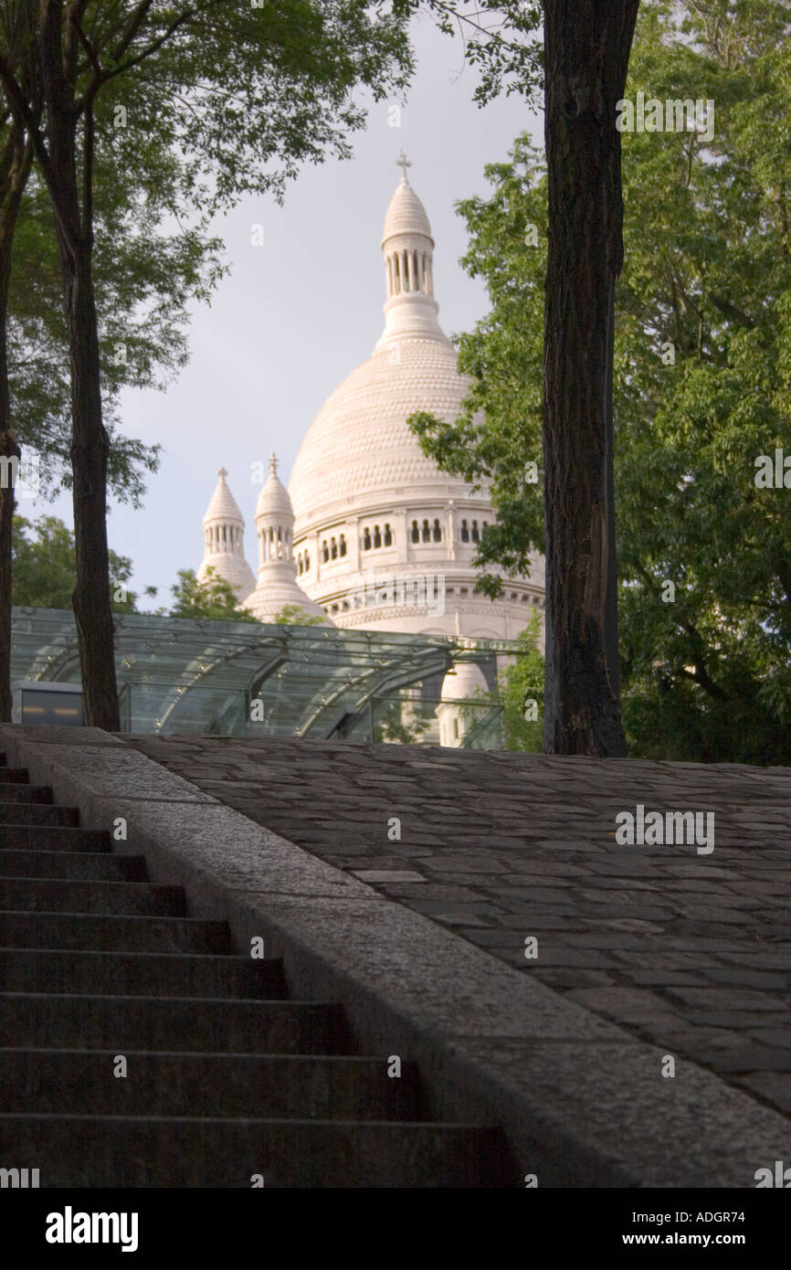 Stairs to Sacre Coeure Montmartre Paris Stock Photo - Alamy
