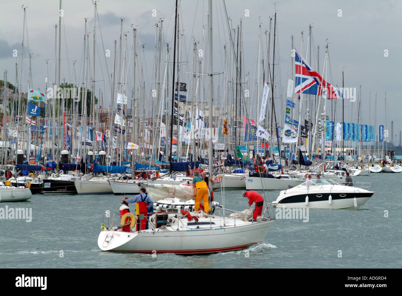 Cowes Week yachting activity on River Medina southern England UK Stock ...
