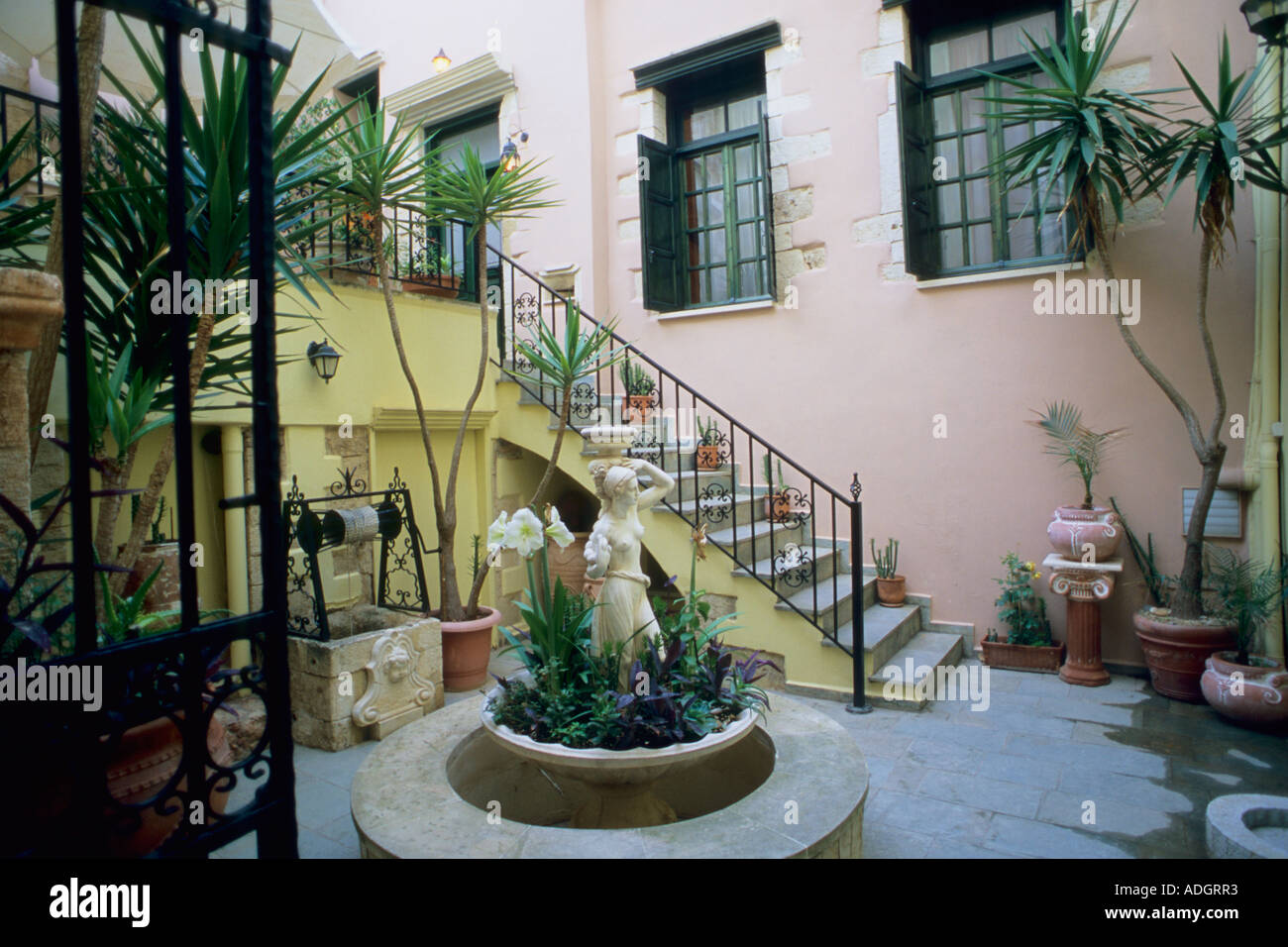 Greece Crete Hania Old Town street scene architecture Stock Photo - Alamy