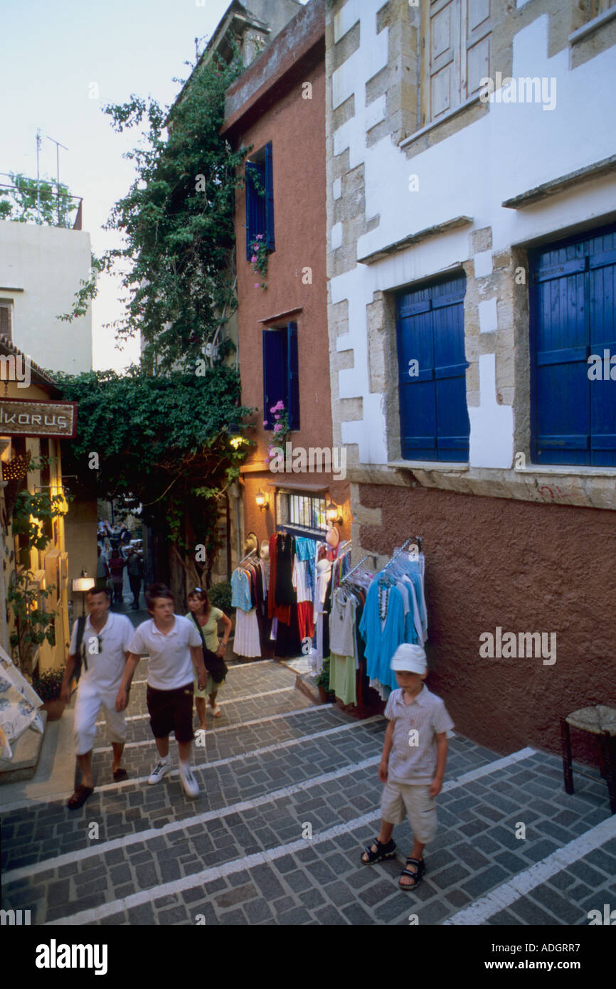 Greece Crete Hania Old Town street scene architecture Stock Photo - Alamy