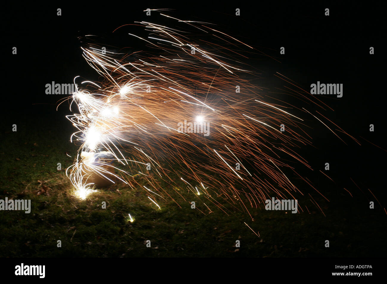 Small fireworks, on Bonfire night November 5th, Hampshire, England UK ...