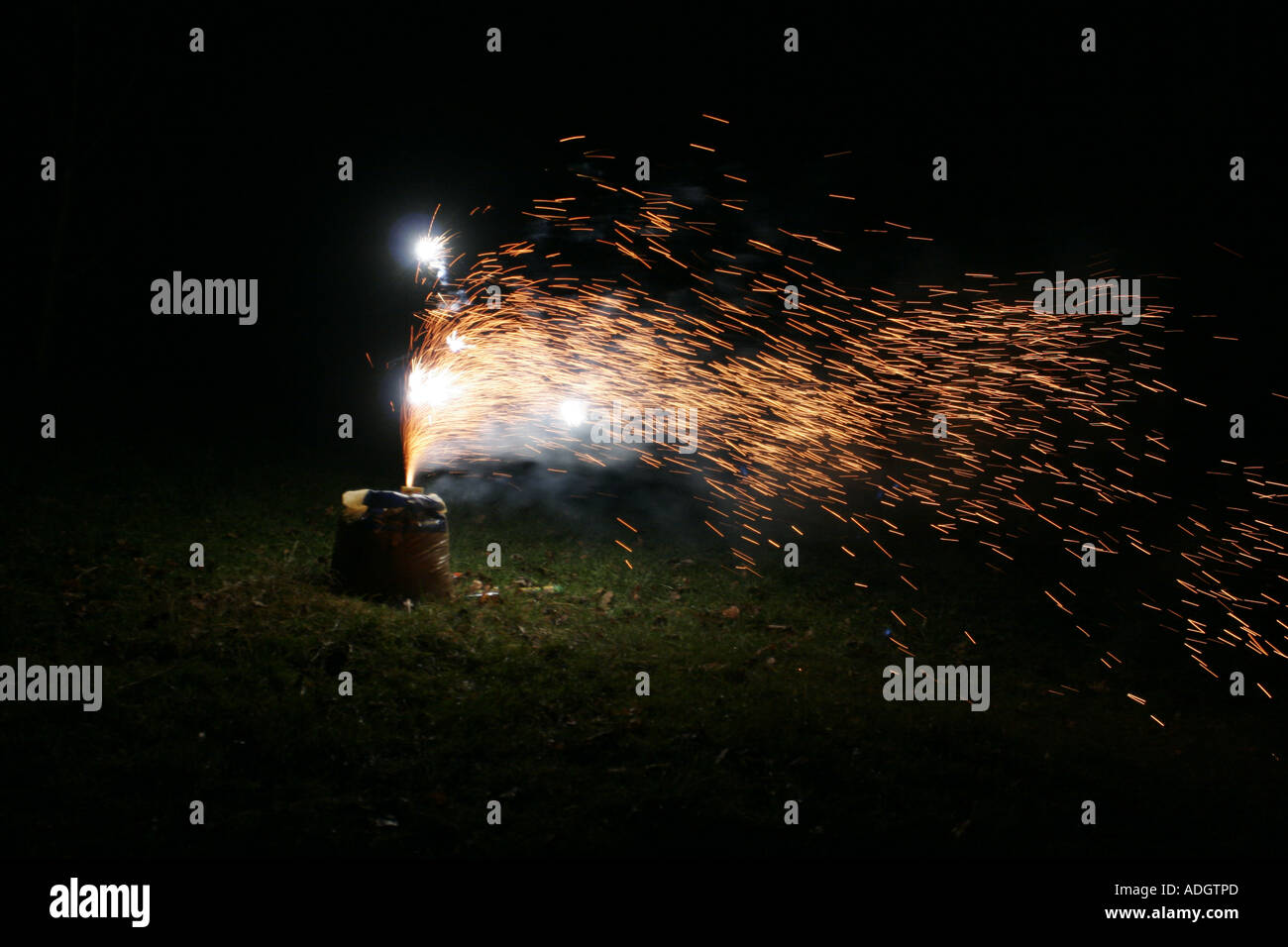 Small fireworks, on Bonfire night November 5th, Hampshire, England UK ...