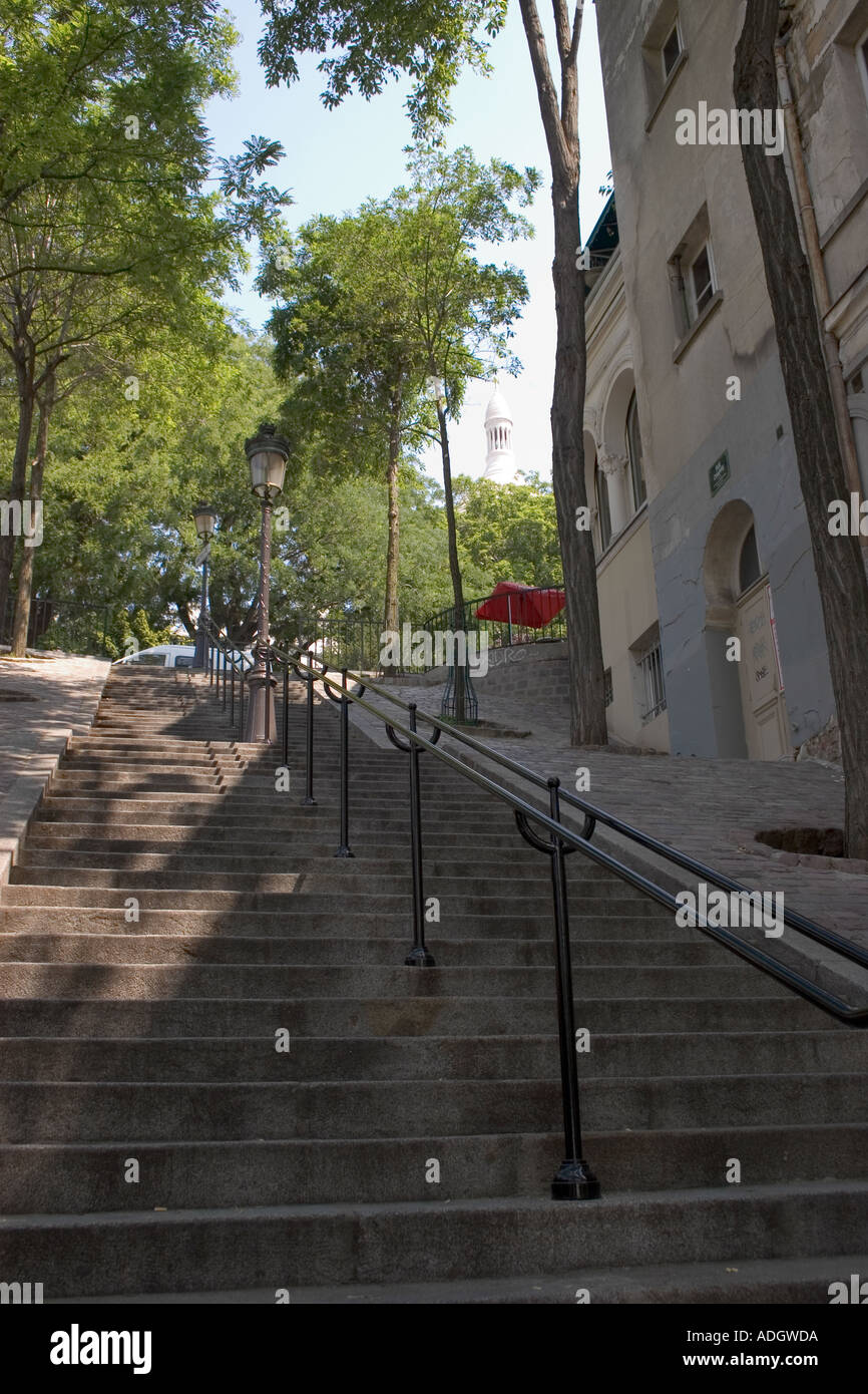 Steps to Sacre Coeur Montmartre Paris Stock Photo - Alamy