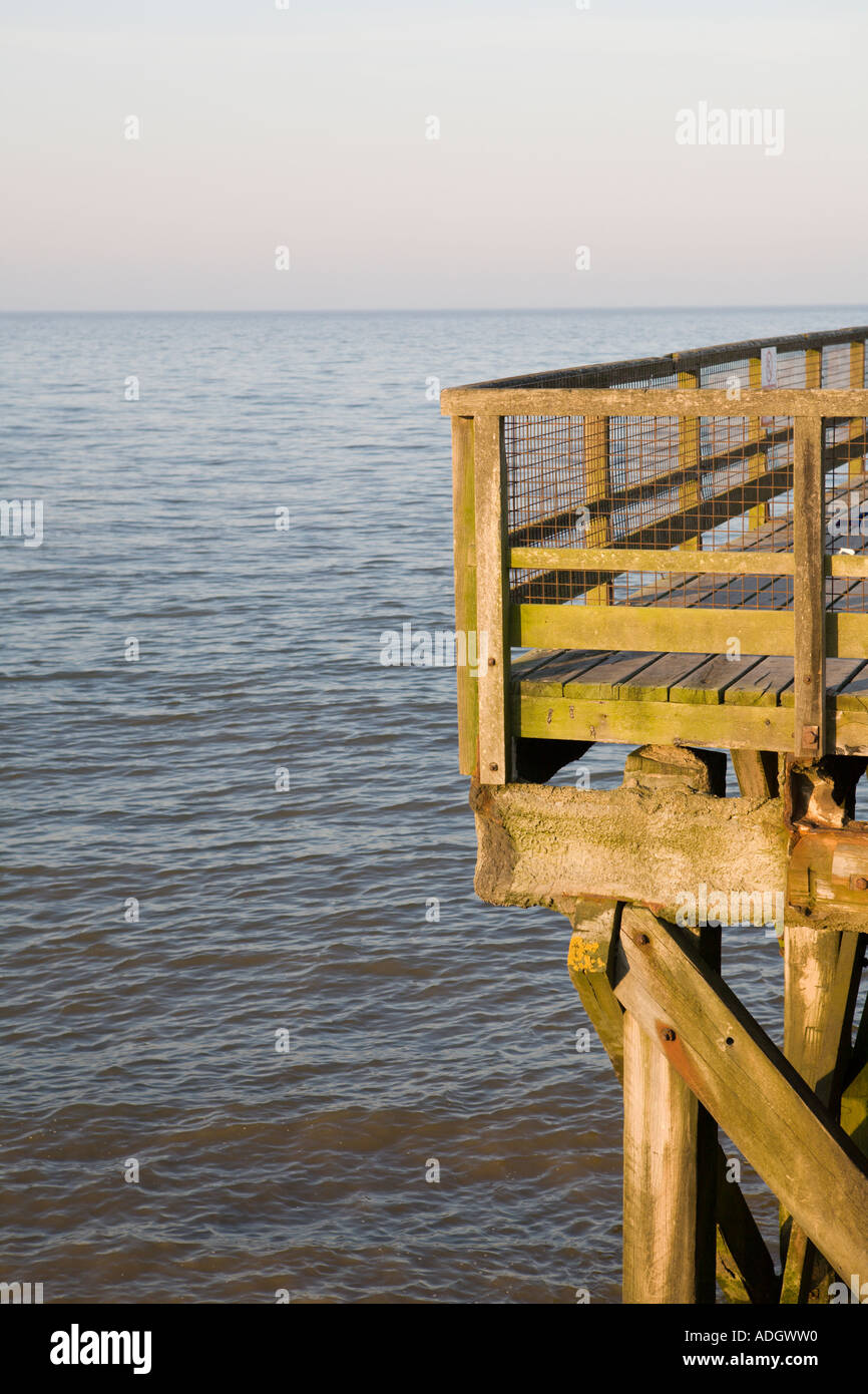 image of the side of a pier with the sea Stock Photo - Alamy