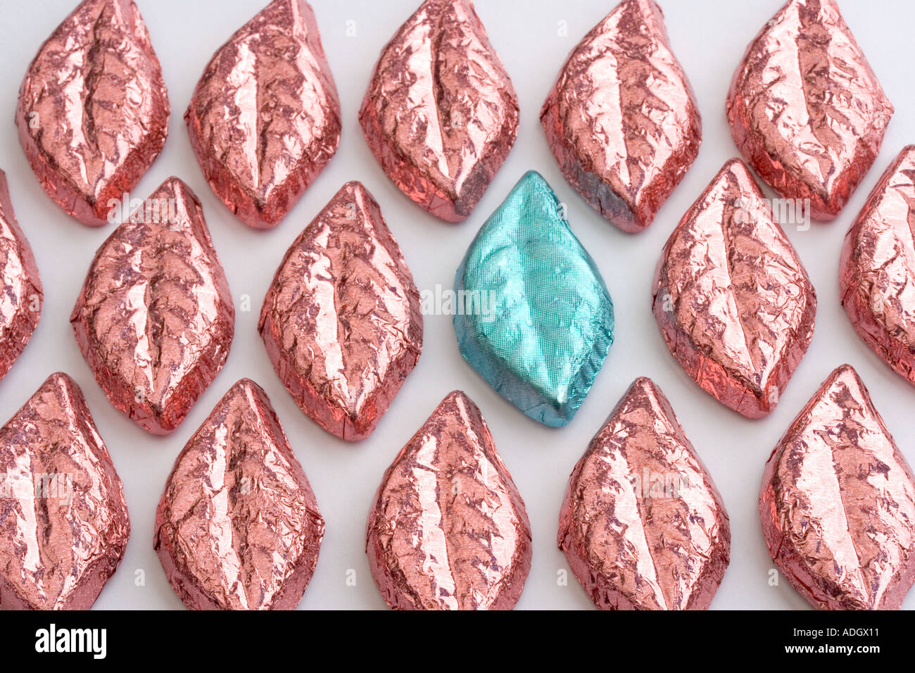 Foil wrapped chocolates Stock Photo - Alamy