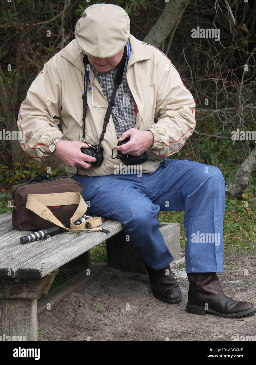 Man Preparing Camera Stock Photo - Alamy