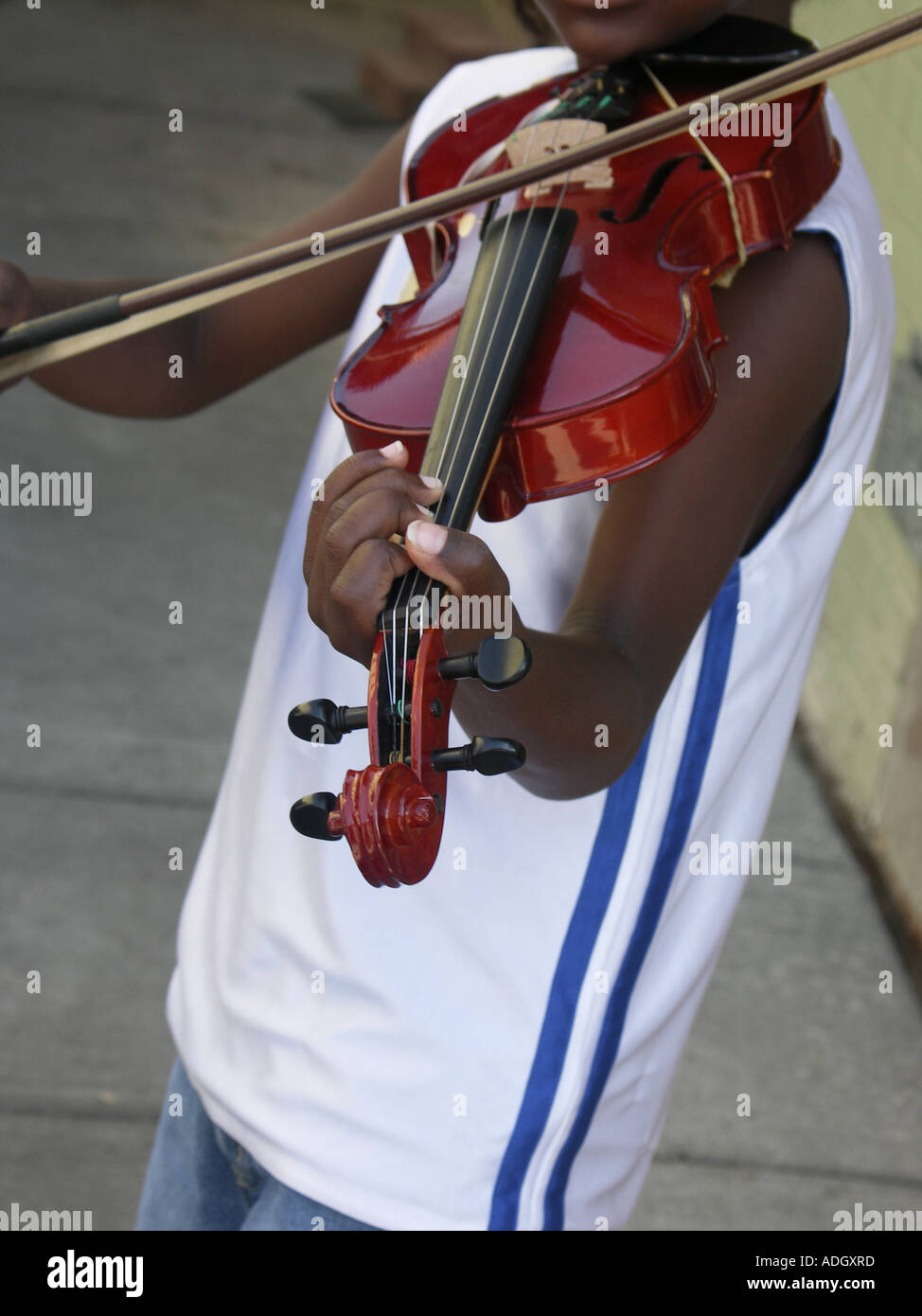 Young Boy Playing the Violin Stock Photo - Alamy