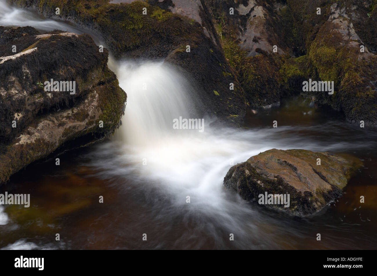 Water flowing around rocks Stock Photo - Alamy