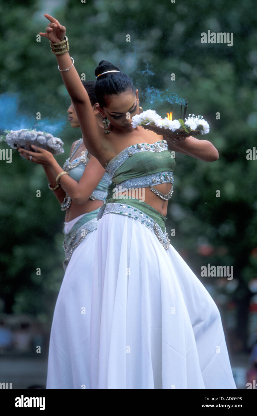 Traditional female dancer Sri Lankan festival Trafalgar Square London ...