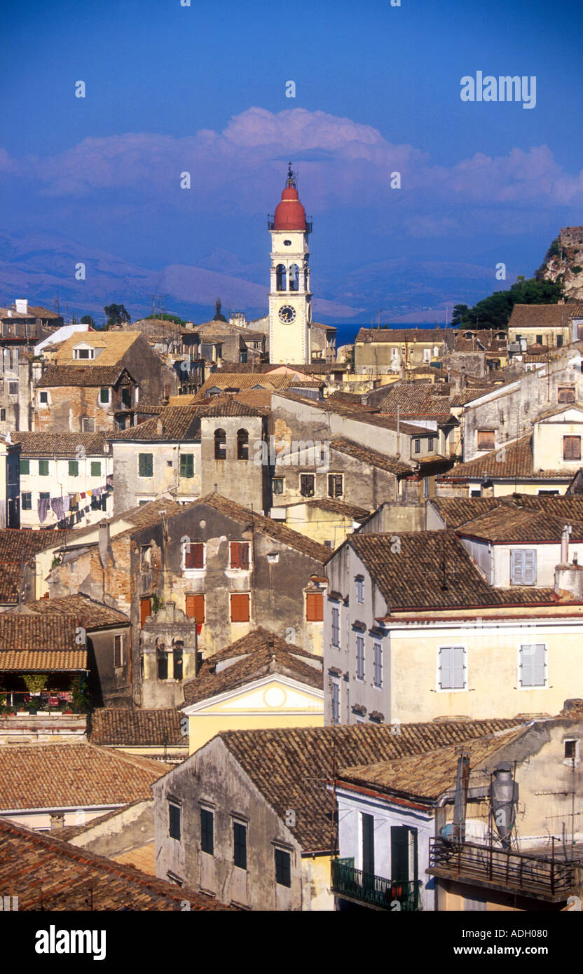 greece ionian corfu view of corfu town Stock Photo - Alamy