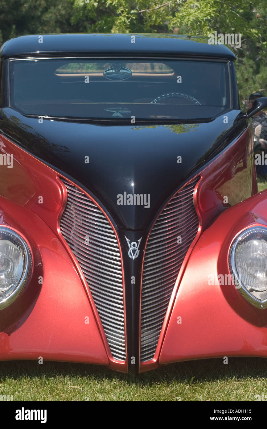 Close up front view of a street rod Stock Photo - Alamy